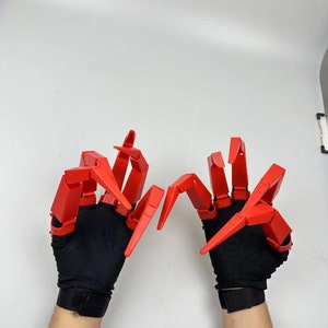 Mechanical Claw Gloves, Black Tech Robot Hands, Halloween Costume Prop ...