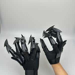 Mechanical Claw Gloves, Black Tech Robot Hands, Halloween Costume Prop ...