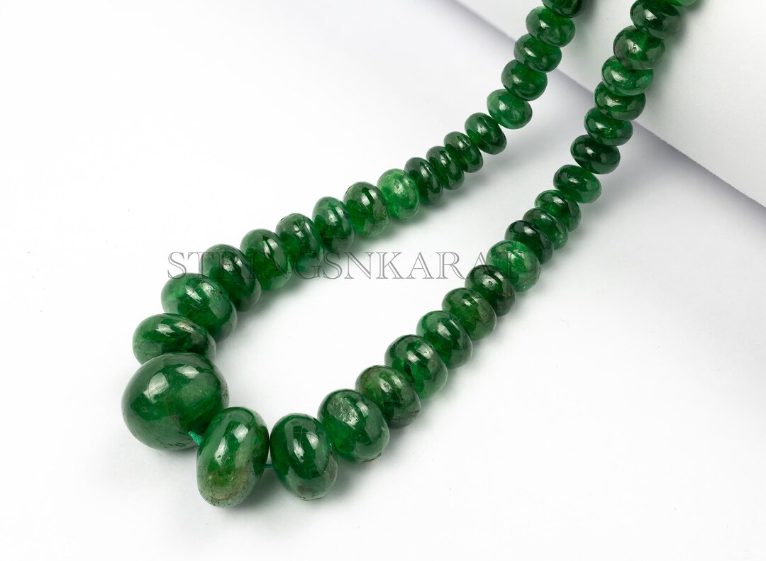 Natural TSAVORITE GREEN GARNET Beads Genuine Gemstone Smooth Rondelle ...