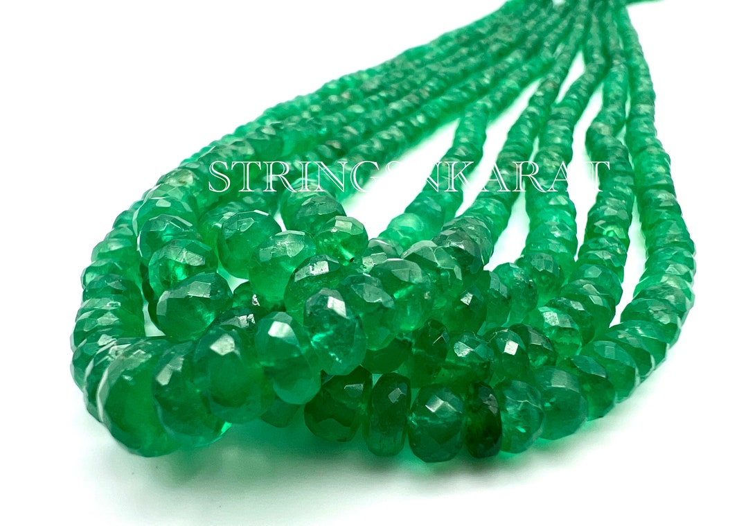 Superab COLOMBIAN EMERALD Gemstone Beads, AAAA+ Quality Green Color ...