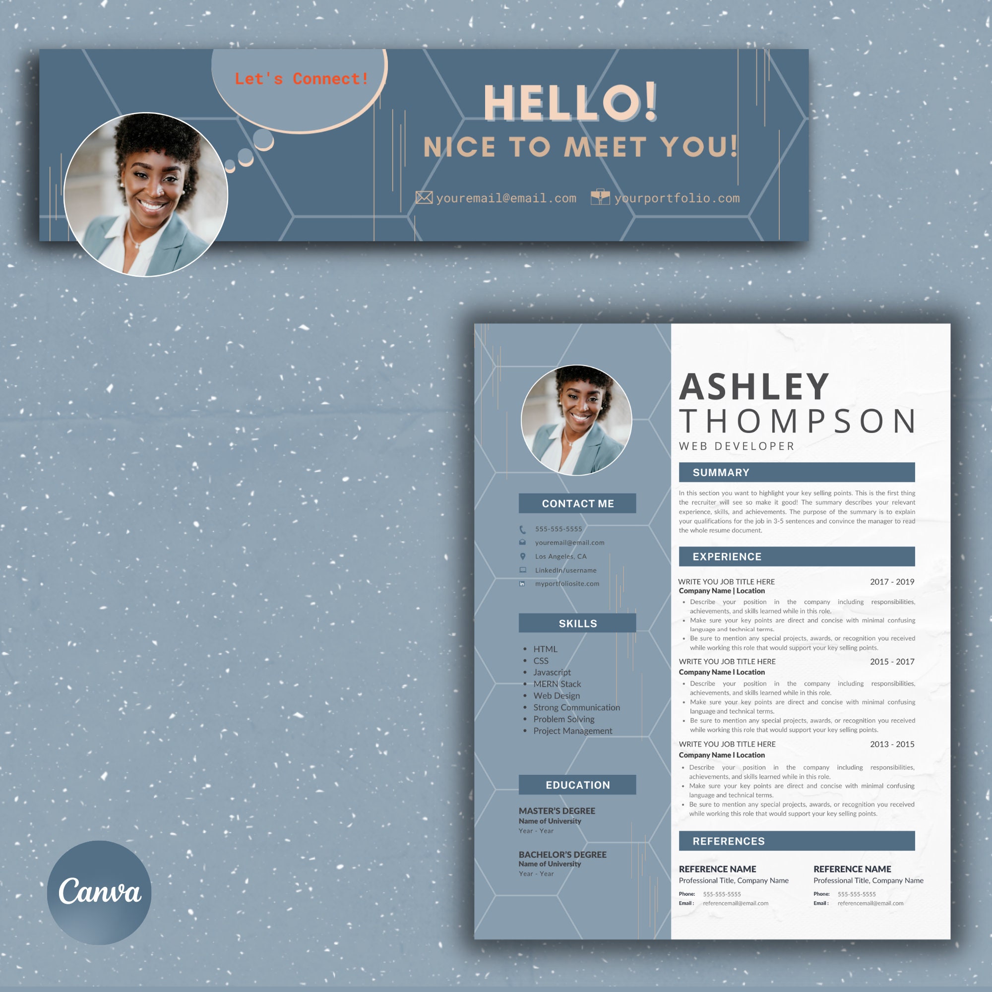 ATS Resume CV Resume Template Resume With Photo Linkedin Banner ...