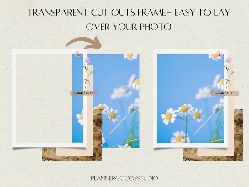 Aesthetic Digital Photo Frame, Aesthetic Frame Stickers, Realistic ...