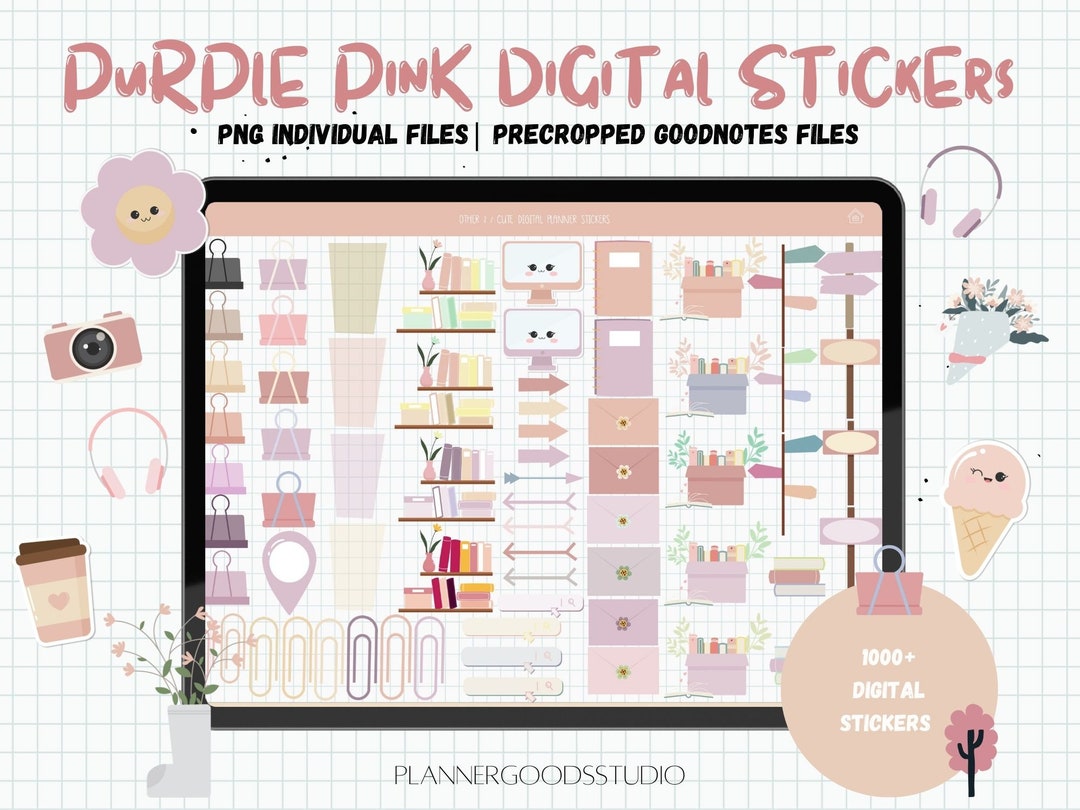 Cute Daily Digital Stickers, Cute Digital Planner Sticker, PNG Stickers ...