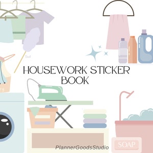 House Chores Digital Sticker, Goodnotes Sticker Packs, Cleaning Sticker ...