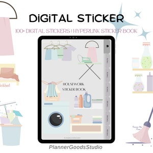 House Chores Digital Sticker, Goodnotes Sticker Packs, Cleaning Sticker ...