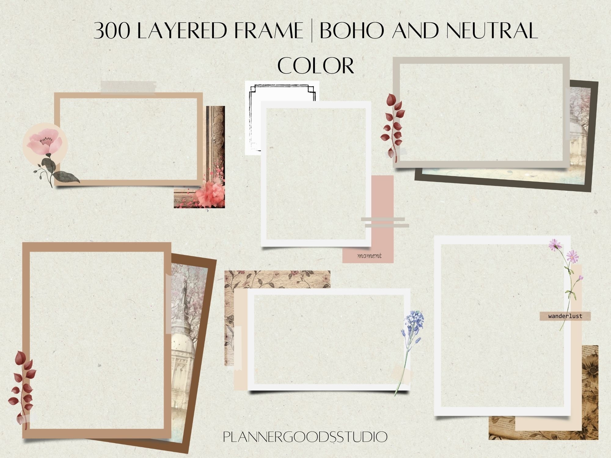 Aesthetic Digital Photo Frame, Aesthetic Frame Stickers, Realistic ...