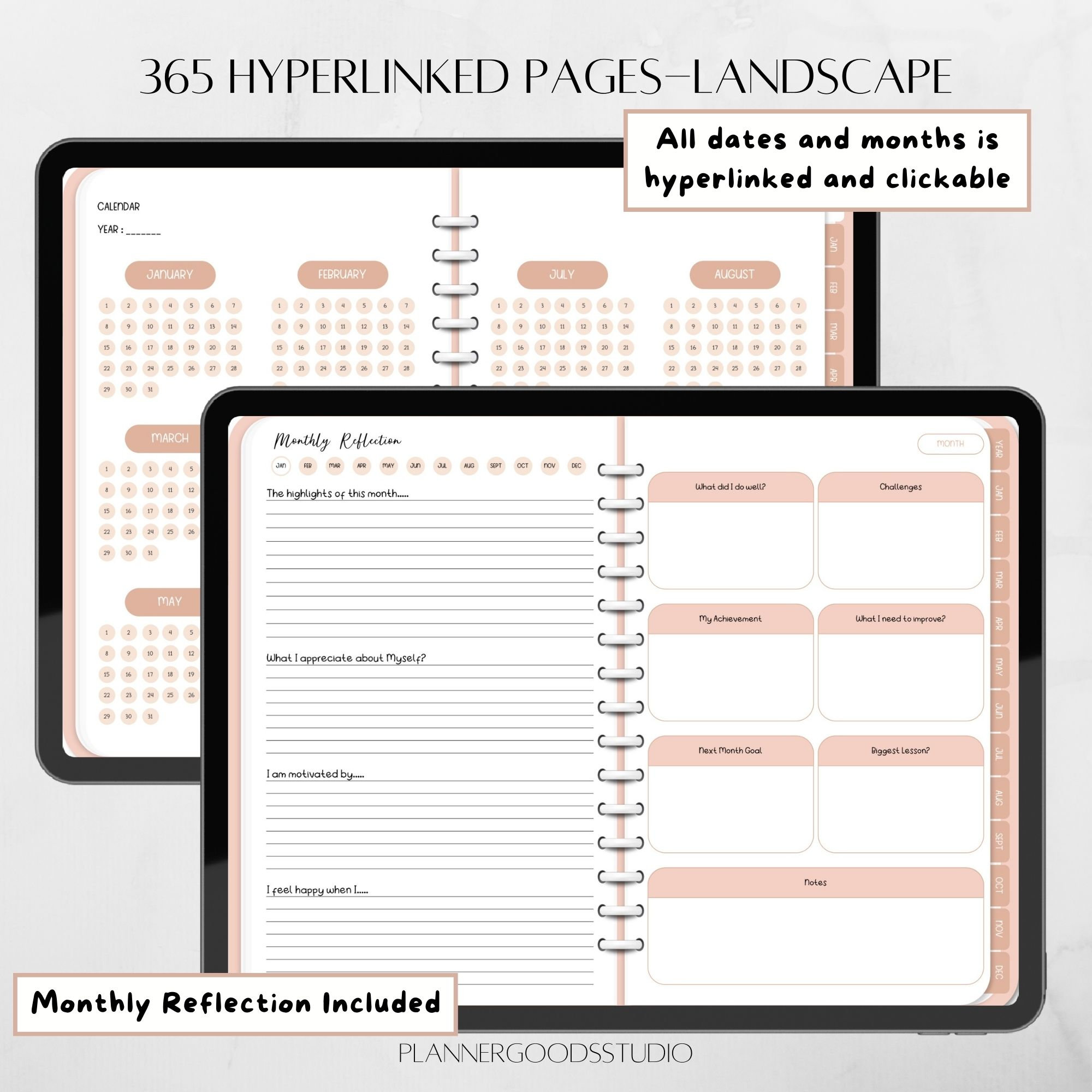 365 Digital Daily Journal, Digital Bullet Journal, Digital Diary, 365 ...