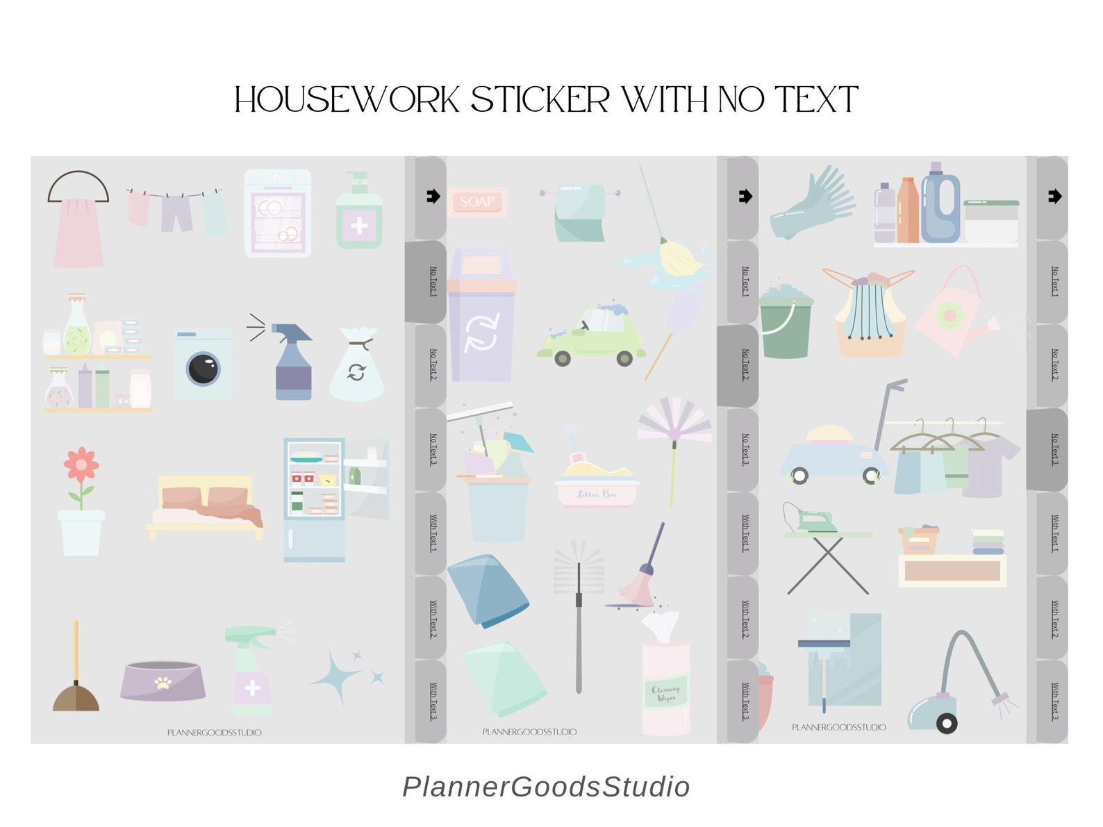 House Chores Digital Sticker, Goodnotes Sticker Packs, Cleaning Sticker ...