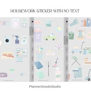 House Chores Digital Sticker, Goodnotes Sticker Packs, Cleaning Sticker ...
