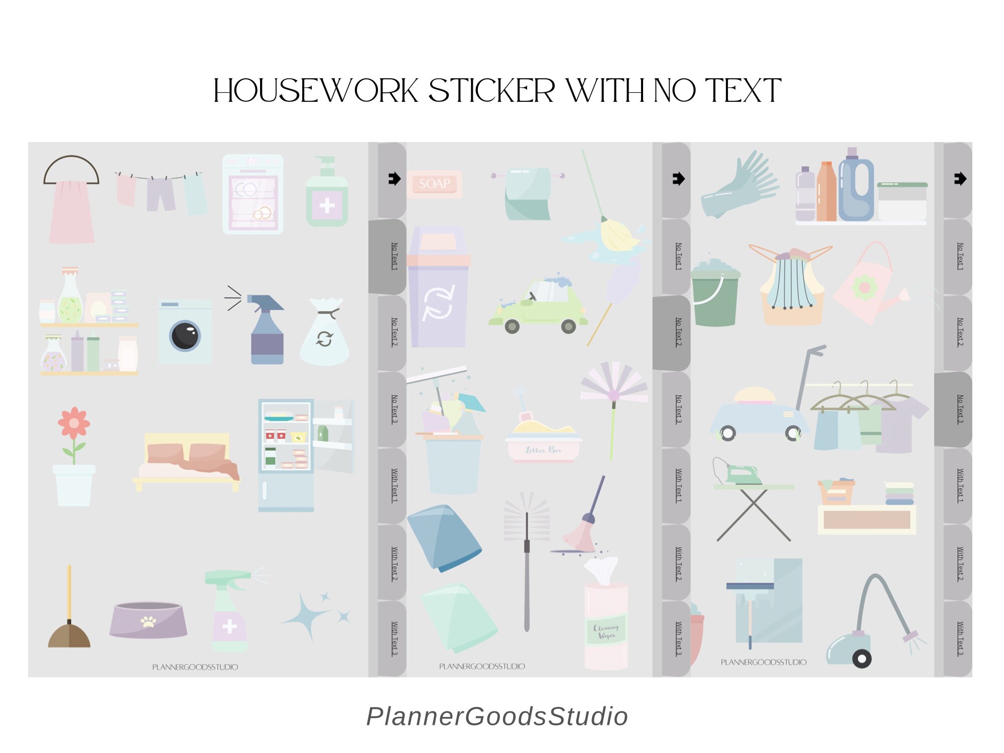 House Chores Digital Sticker, Goodnotes Sticker Packs, Cleaning Sticker ...