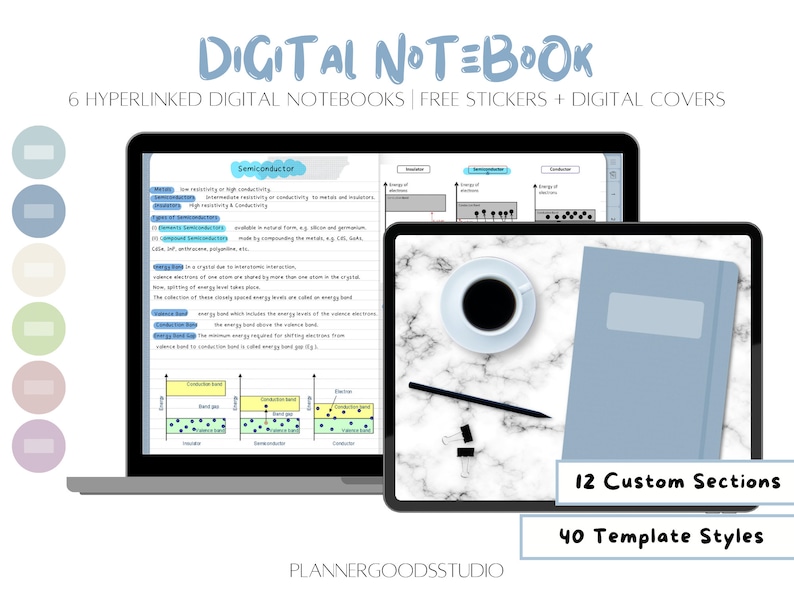 Digital Hyperlinked Cornell Notebook | Aesthetic Digital Hyperlinked ...
