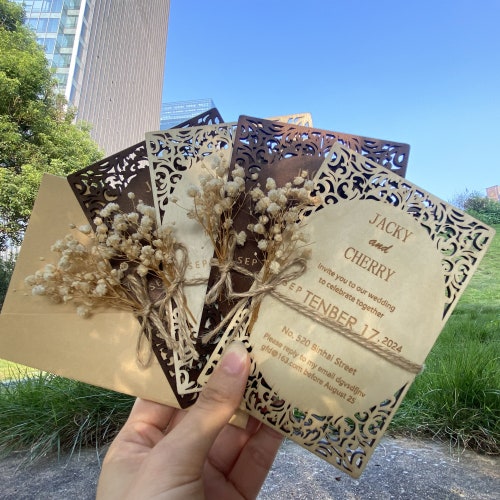 Personalized Wooden Wedding Invitation Rustic Invitation - Etsy