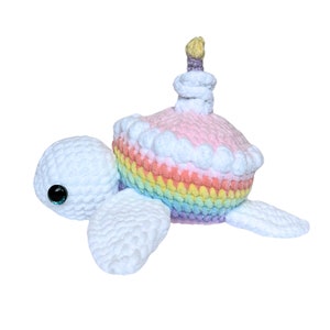 Crochet Rainbow Cake Turtle Plushie, Handmade Amigurumi - Etsy