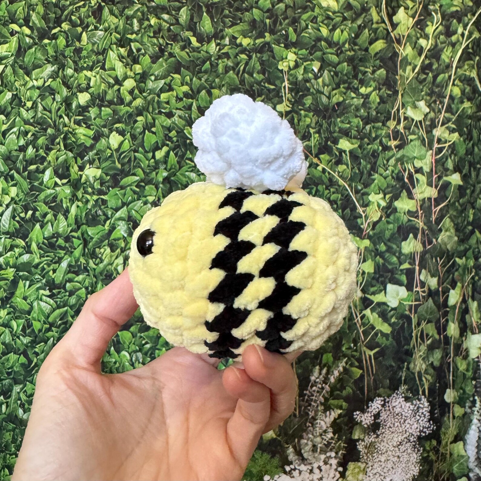 Crochet Pocket Bee Plushie, Handmade Chenille Bumble Bee - Etsy