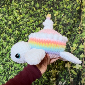 Crochet Rainbow Cake Turtle Plushie, Handmade Amigurumi - Etsy
