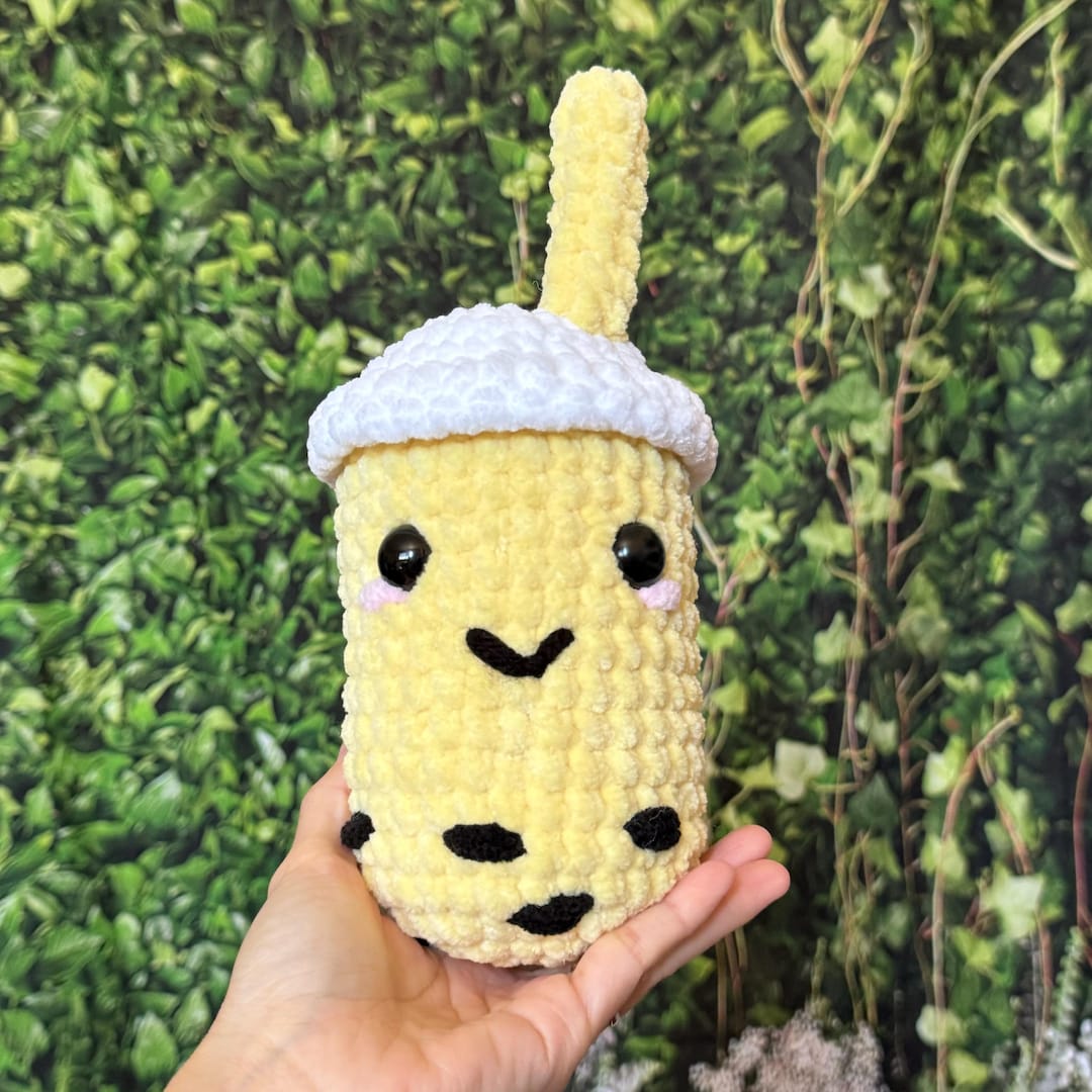 Crochet Boba Bubble Tea Plushie Food Drink Amigurumi Cute Stuffed Food ...