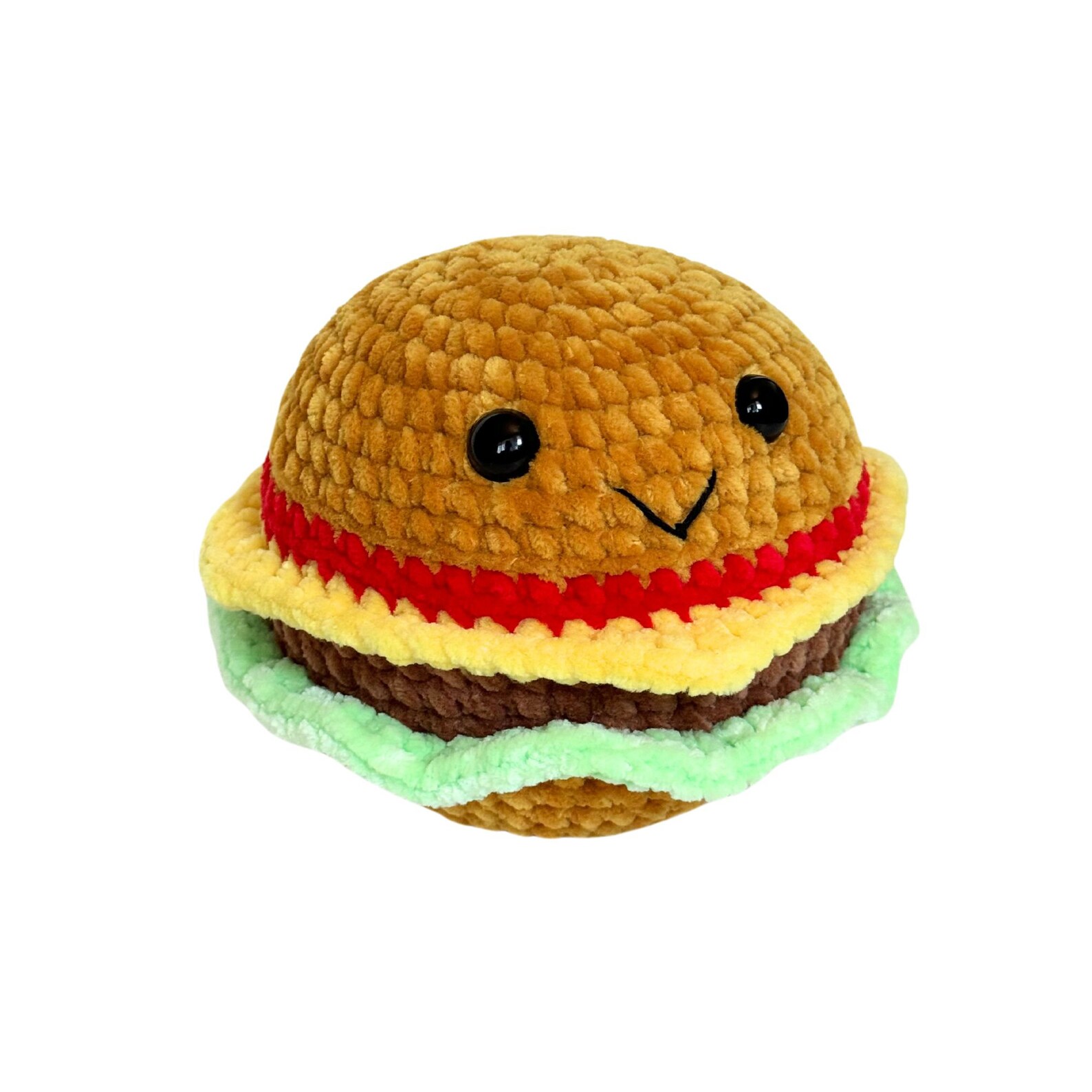 Crochet Cheeseburger Plushie Food Amigurumi Cute Stuffed Food Handmade ...