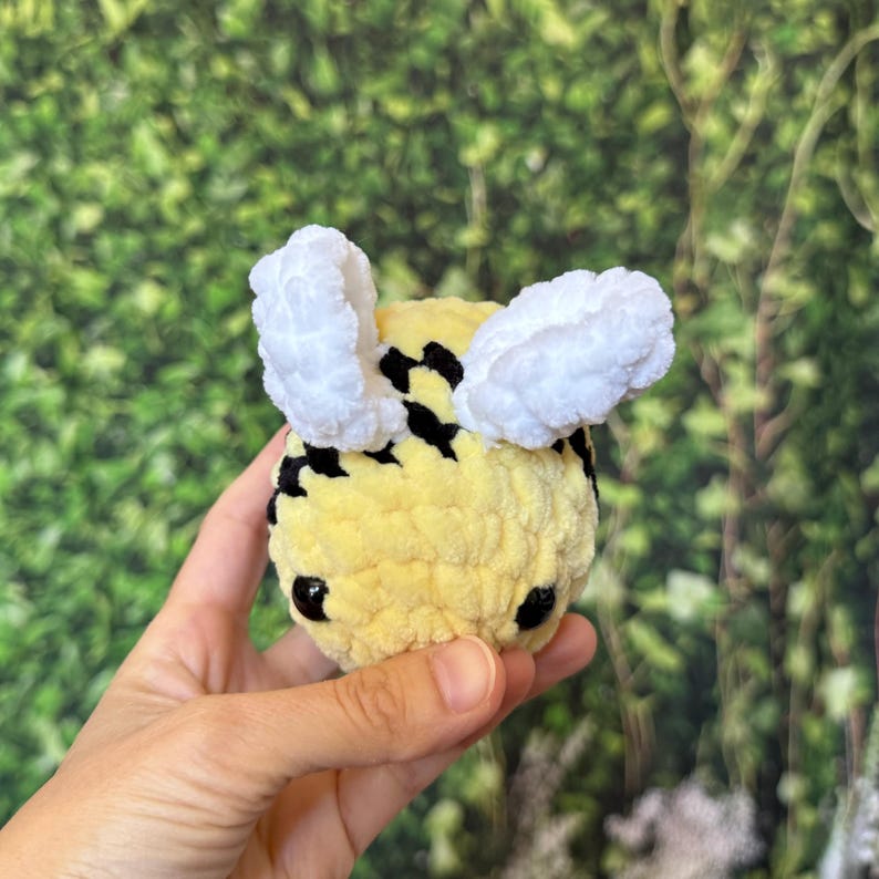 Crochet Pocket Bee Plushie, Handmade Chenille Bumble Bee - Etsy