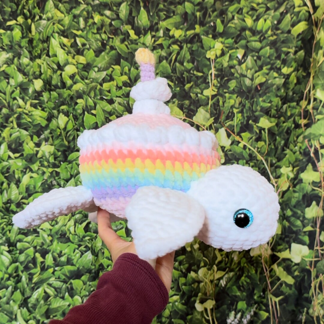 Crochet Rainbow Cake Turtle Plushie, Handmade Amigurumi - Etsy