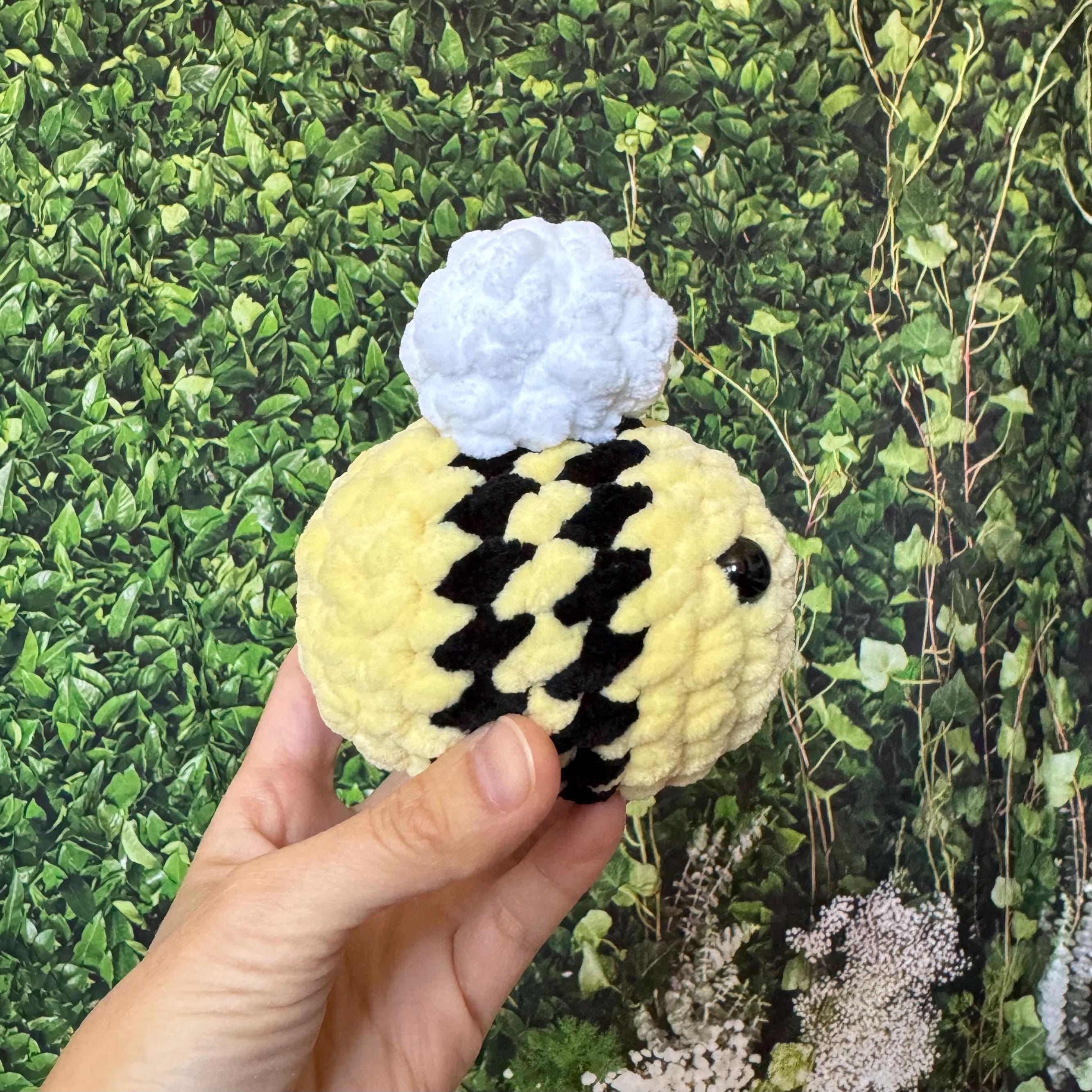 Crochet Pocket Bee Plushie, Handmade Chenille Bumble Bee - Etsy