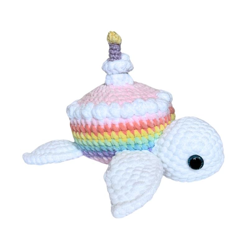 Crochet Rainbow Cake Turtle Plushie, Handmade Amigurumi - Etsy