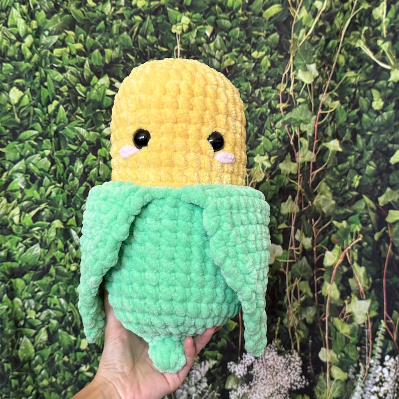 JUMBO Crochet Corn Plushie Food Amigurumi Cute Stuffed Food Handmade ...