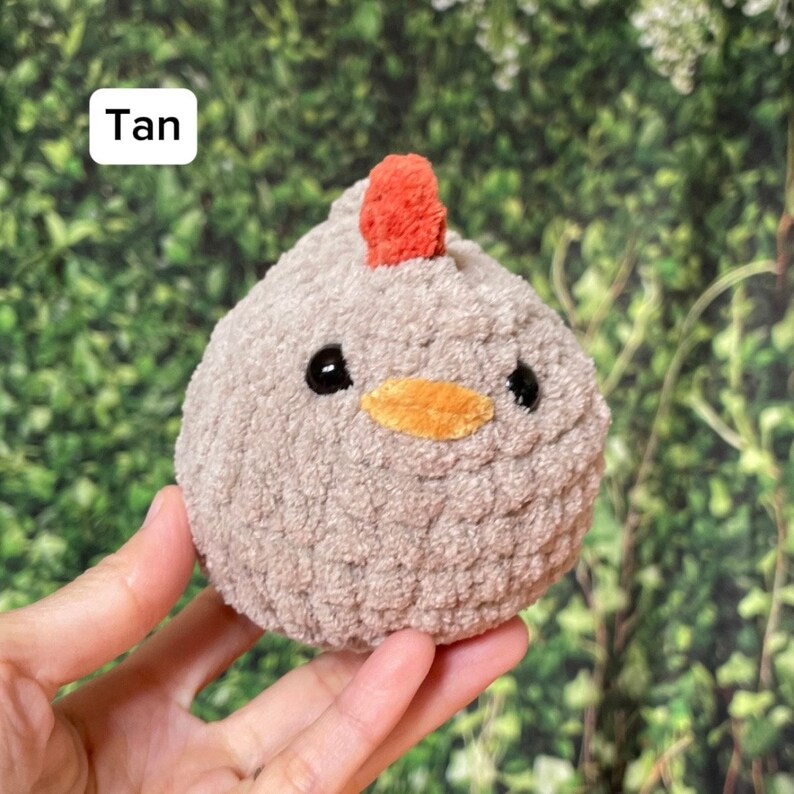Jumbo Crochet Chicken Plushie: Handmade Chenille Farm Animal - Etsy