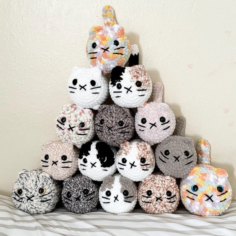 Crochet Loaf Cat Plushie: Handmade Amigurumi Cat Toy - Oreo Design - Etsy