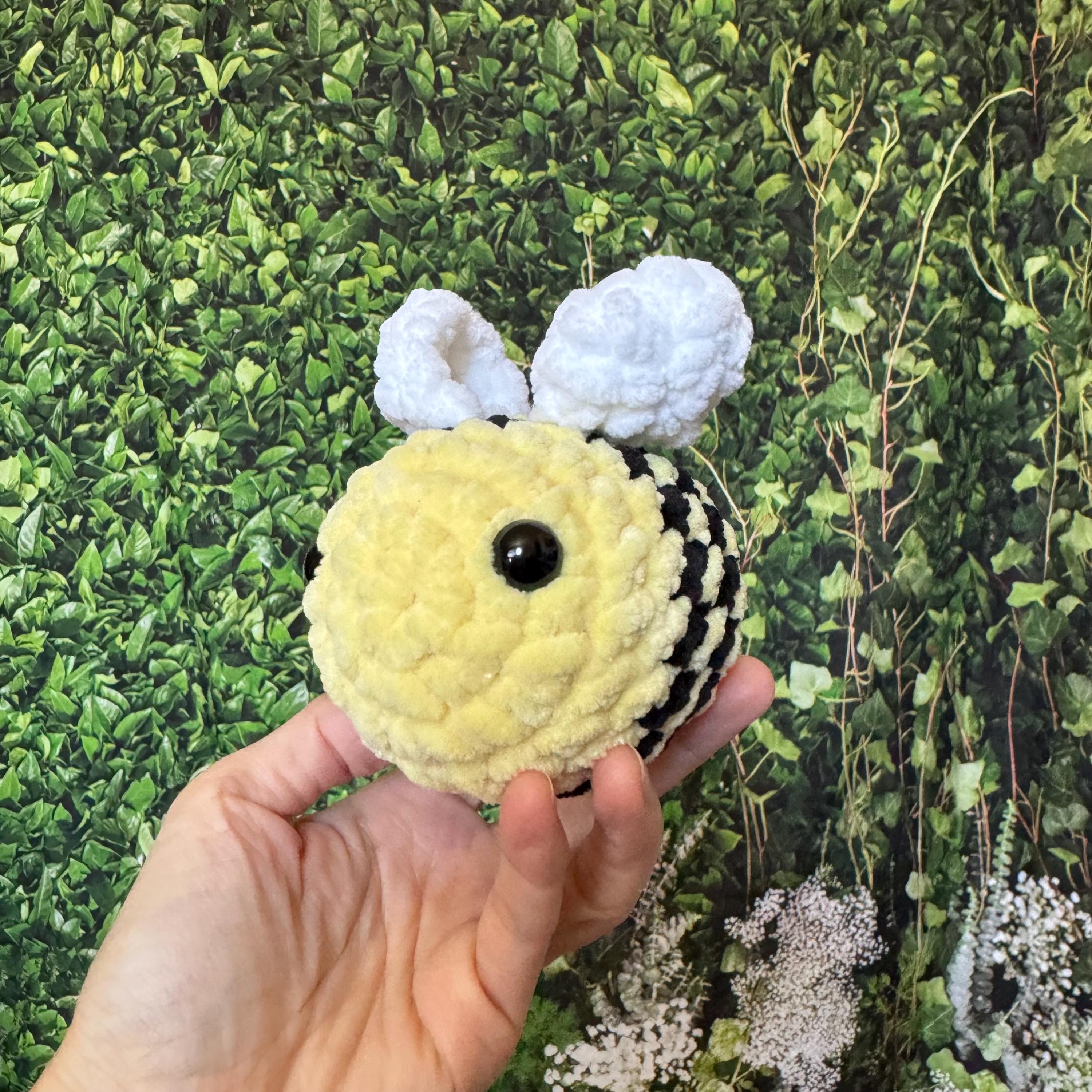 Crochet Pocket Bee Plushie, Handmade Chenille Bumble Bee - Etsy
