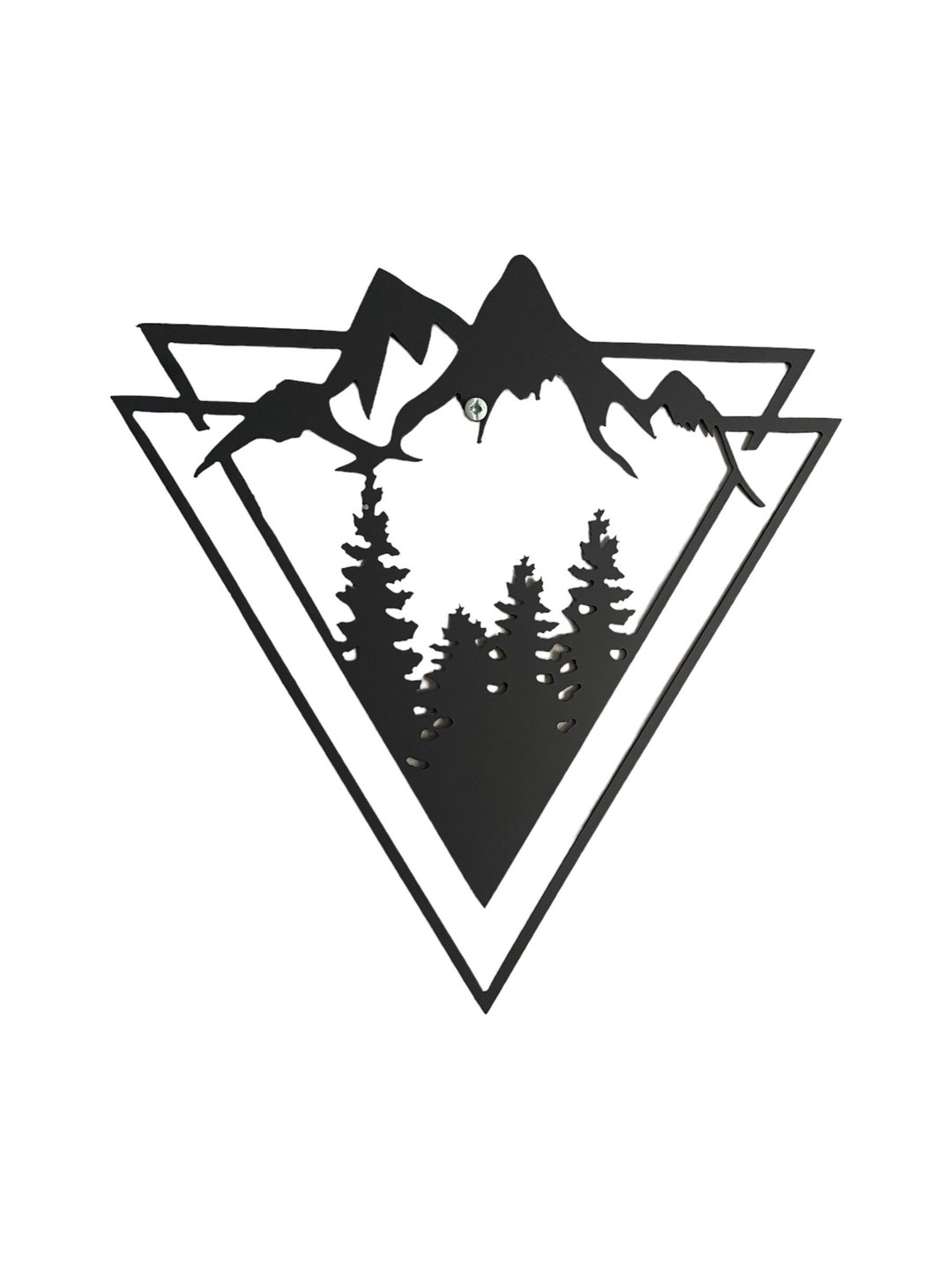 Mountain & Forest Triangle Metal Wall Art - Etsy