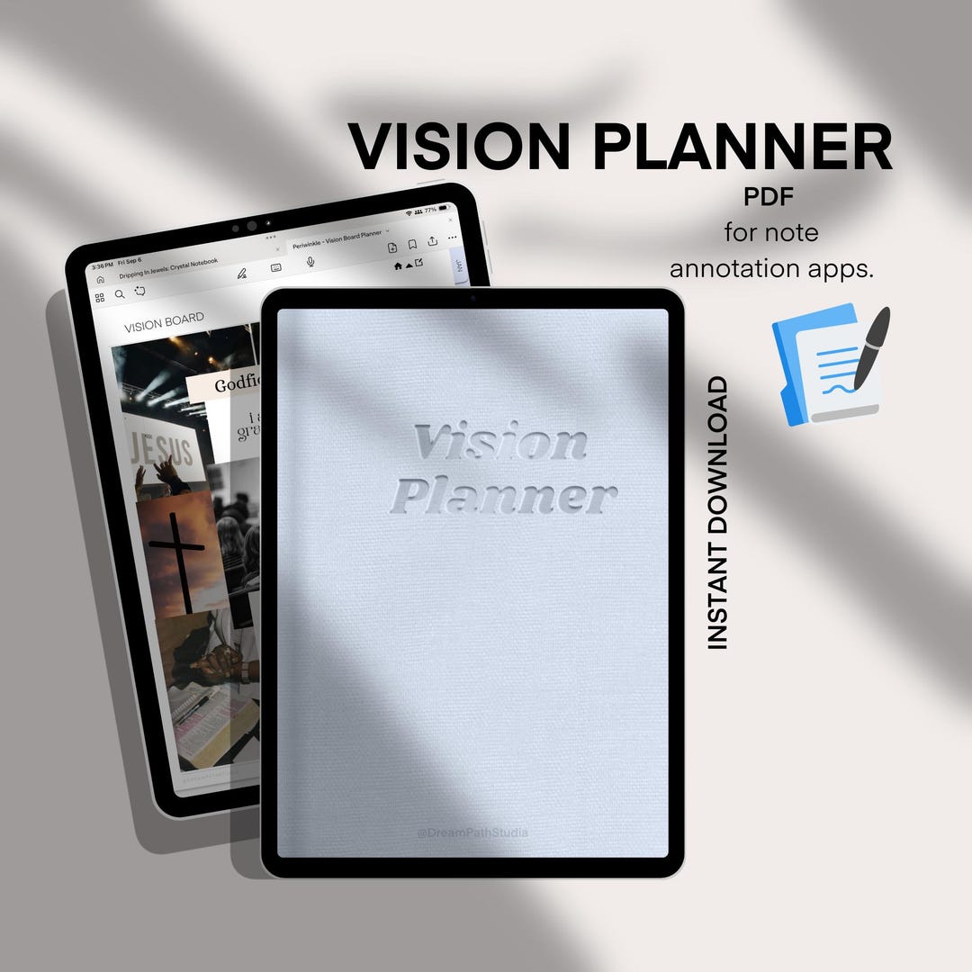Vision Board Planner, Digital Vision Board, Manifest Planner, Goodnotes ...