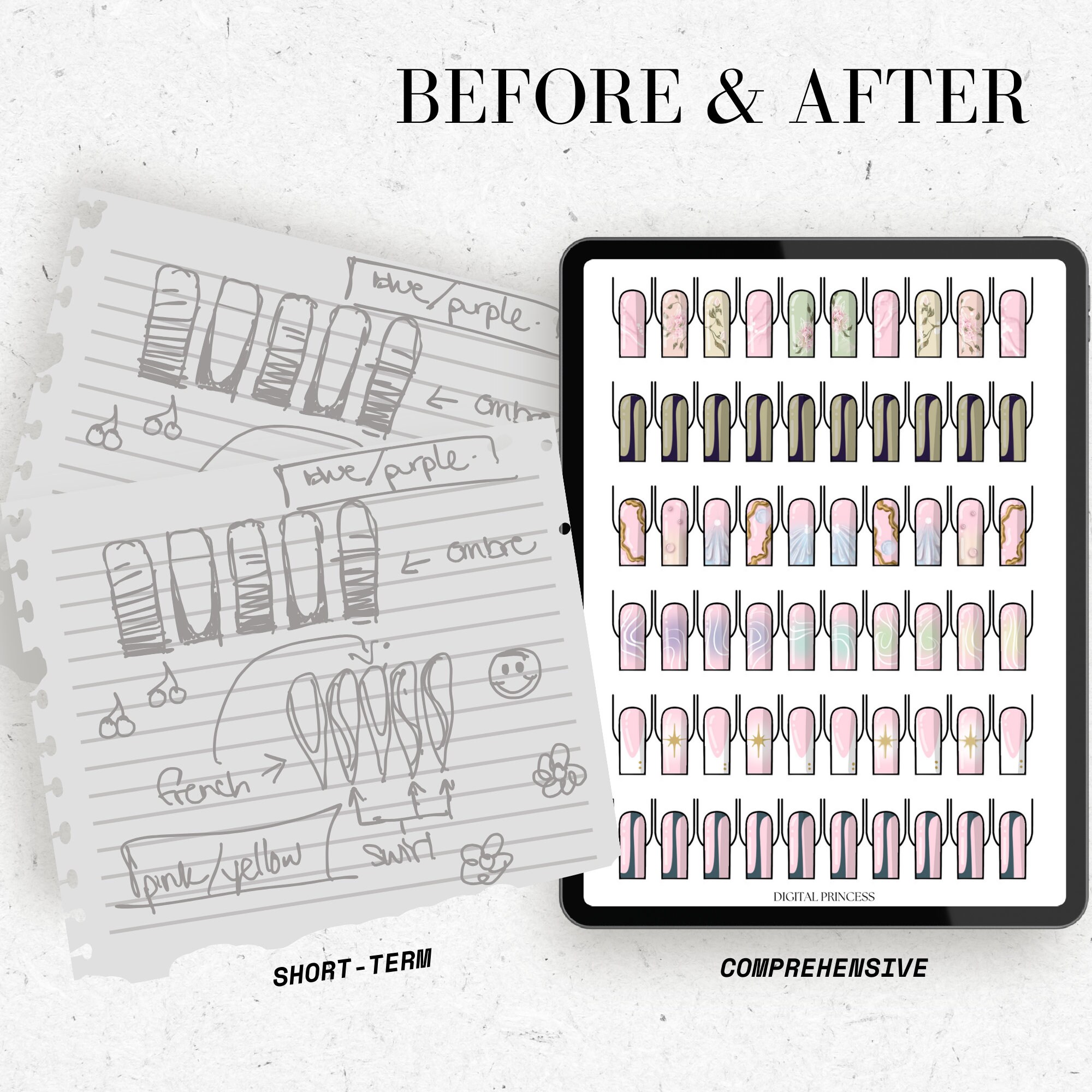 Nail Art Templates for Press on Nails & Nail Technicians, Nail ...