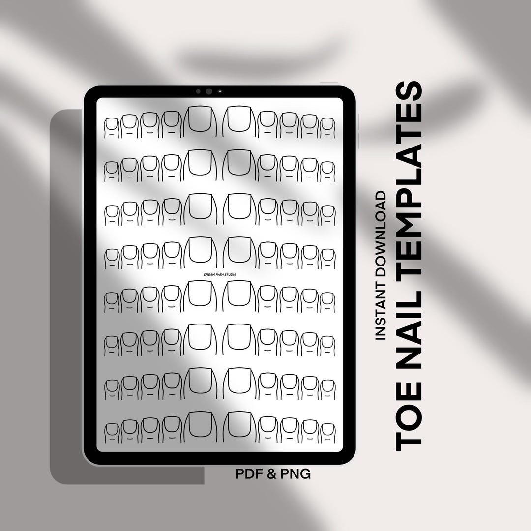 Nail Art Planner Toe Nail Templates, Procreate & Goodnotes Templates - Etsy