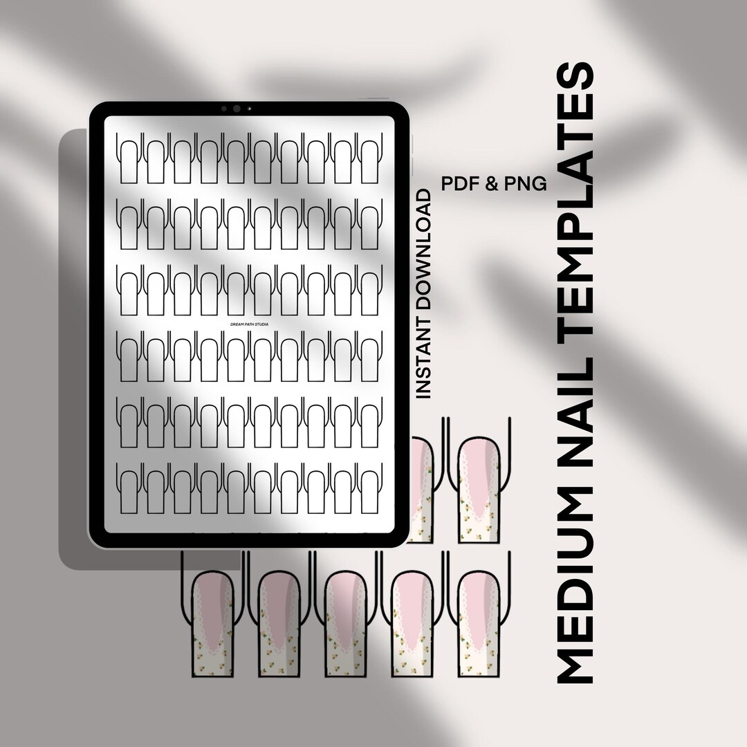 Procreate Nail Templates: Medium Length Shapes (PDF) - Etsy