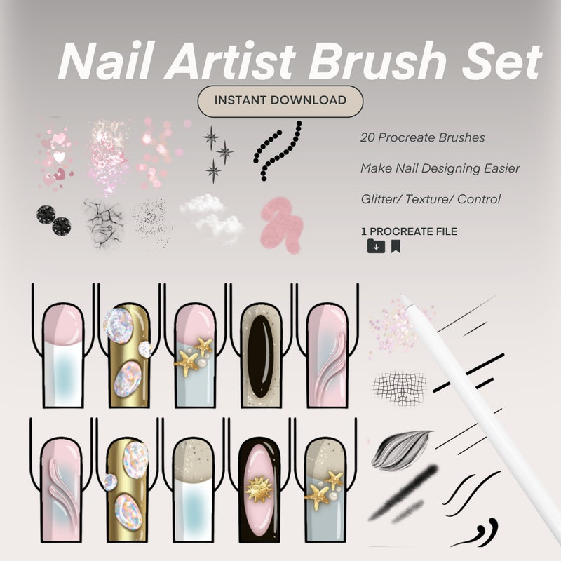 Nail Art Templates Procreate - Etsy