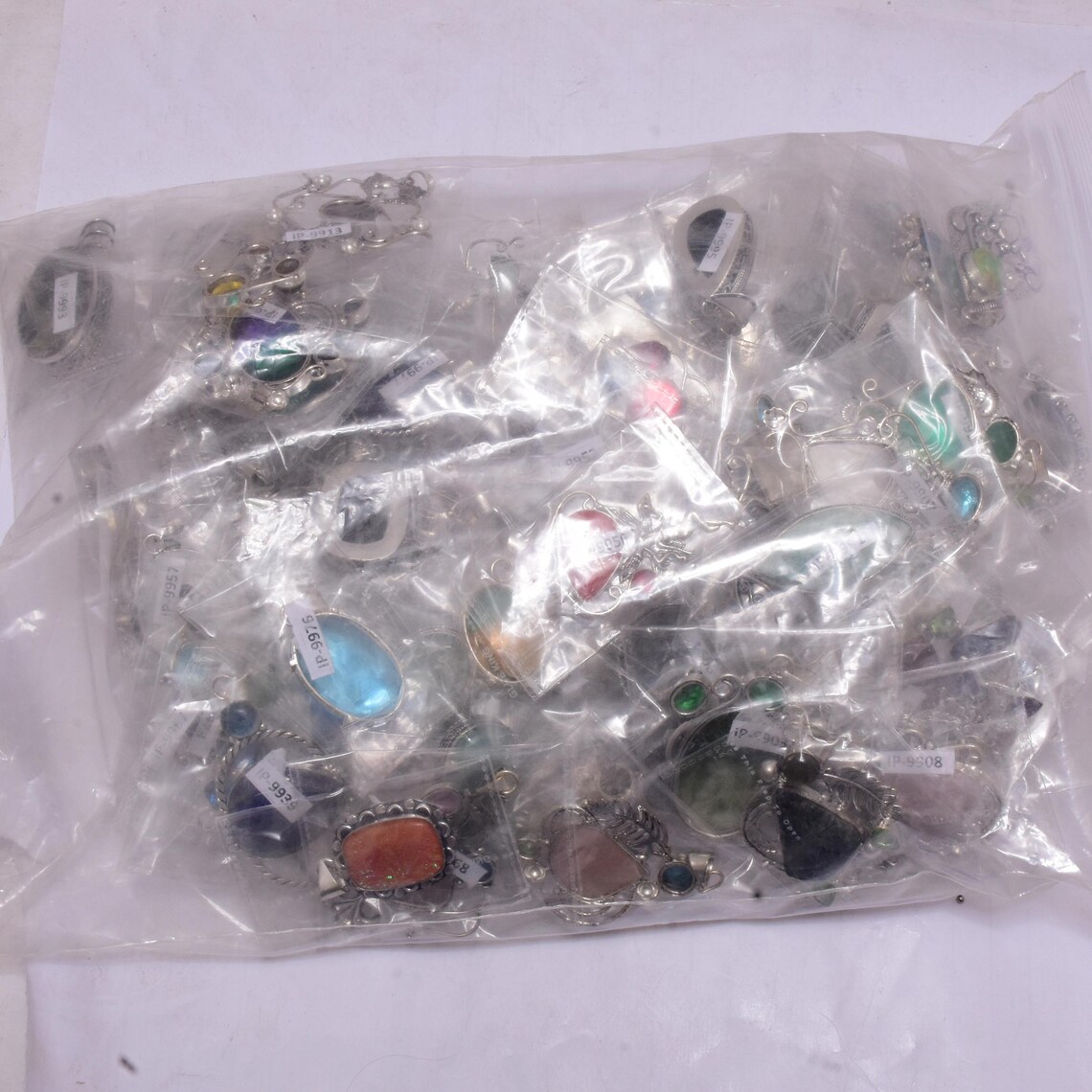 Gemstone Pendants Bulk Lot: 925 Sterling Silver Plated, Multicolor - Etsy