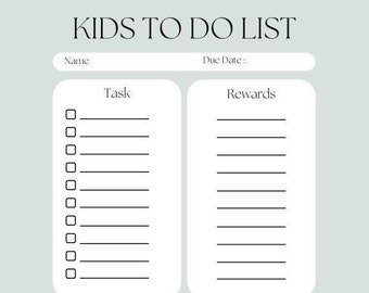 Kids to Do List - Etsy