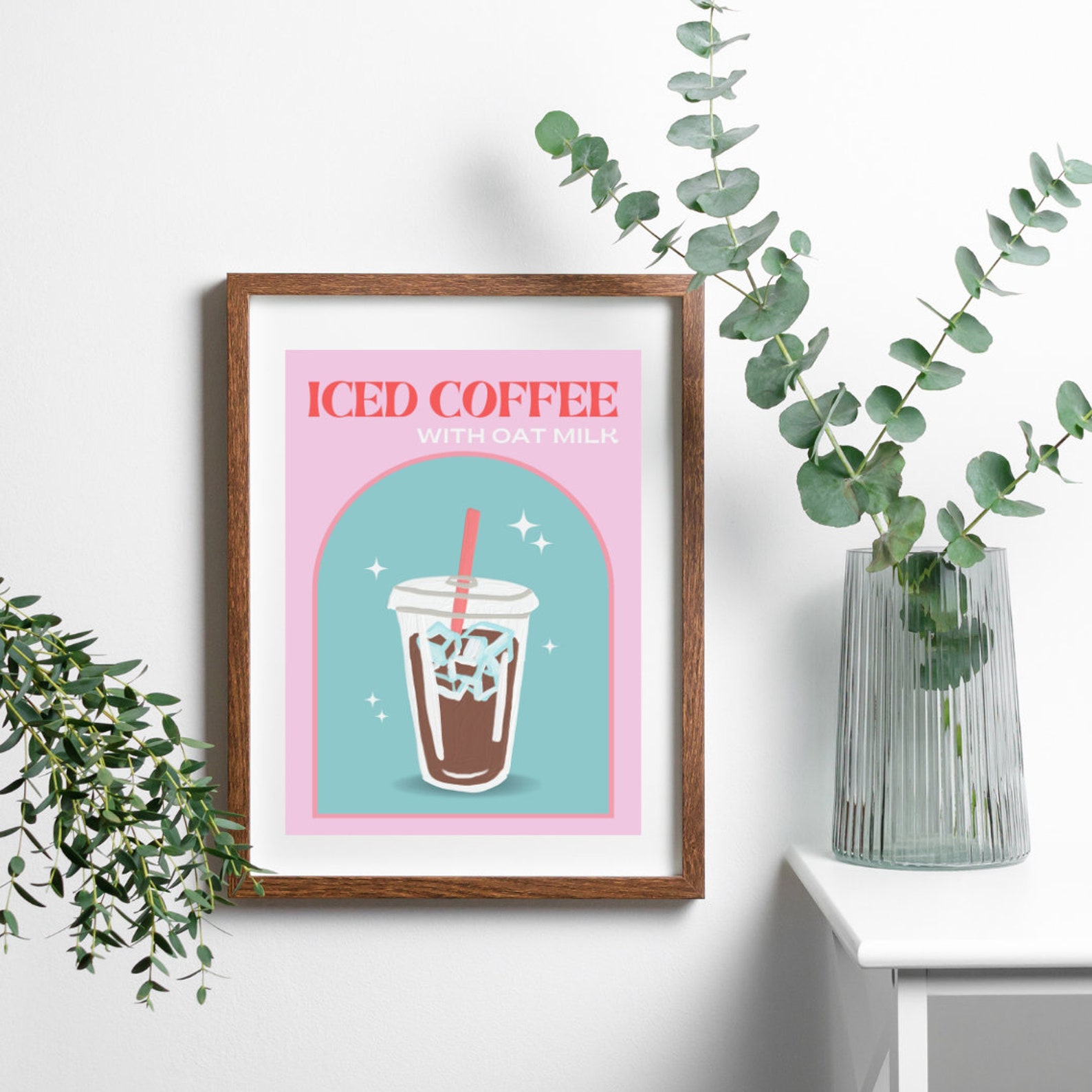 Iced Coffee Wall Print | Coffee Digital Print | Iced Coffee Poster - Etsy