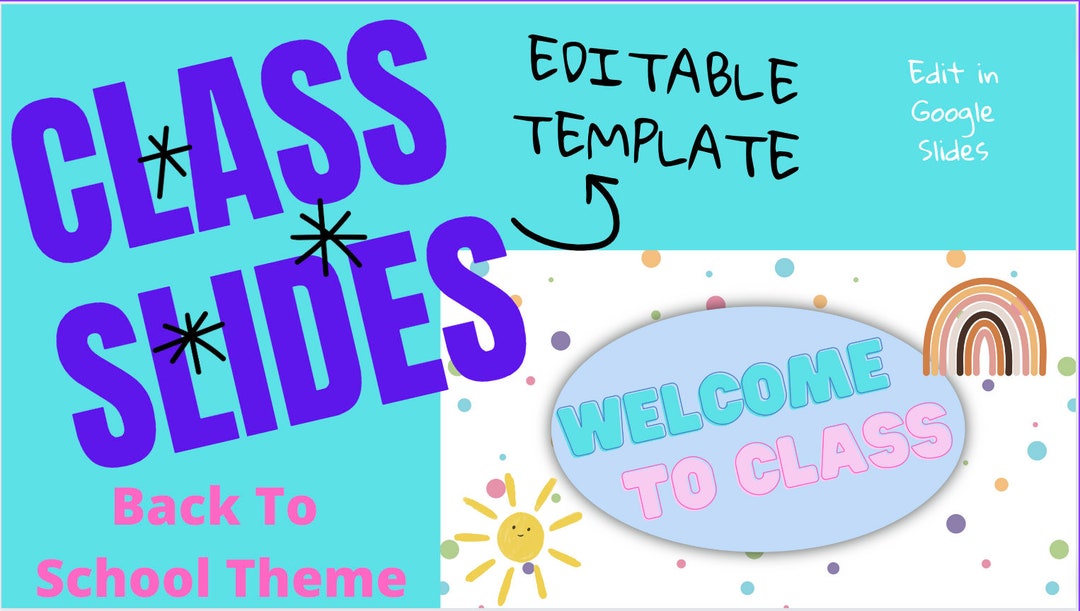 Editable Classroom Google Slides SCHOOL THEME Classroom - Etsy