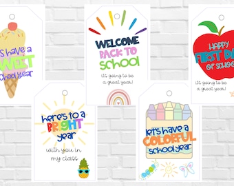 Welcome Back to School 2 SQUARE PRINTABLE TAG Digital - Etsy