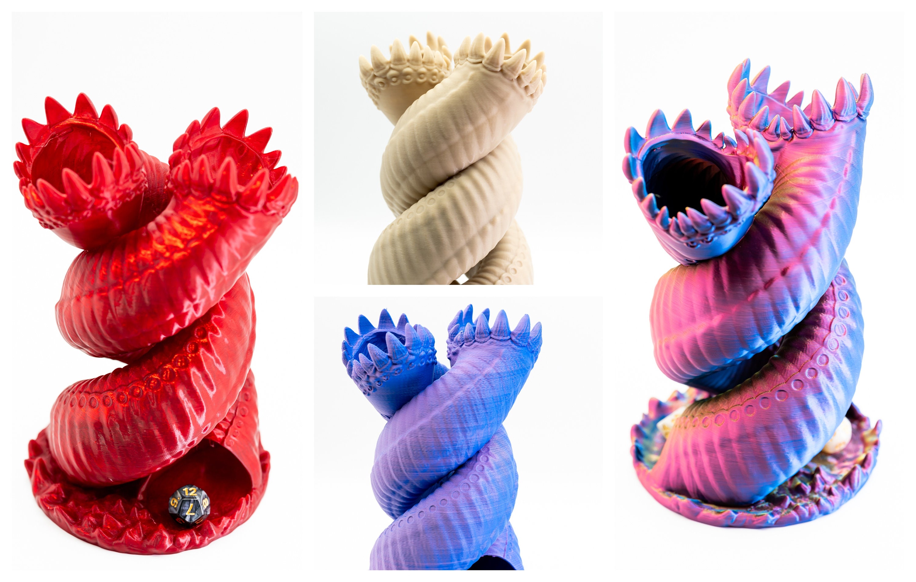 Twin Worm Monster 3D Printed Dice Tower/roller - Etsy