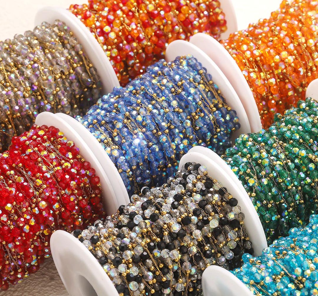 Stainless Steel Rolo Chain, Crystal Bead Chain, Paperclip Chains, Steel ...