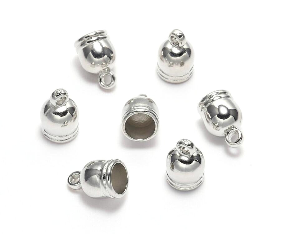 50pcs 7mm 8mm 10mm 12mm 15mm Acrylic Ribbon End Crimp Bead Caps ...