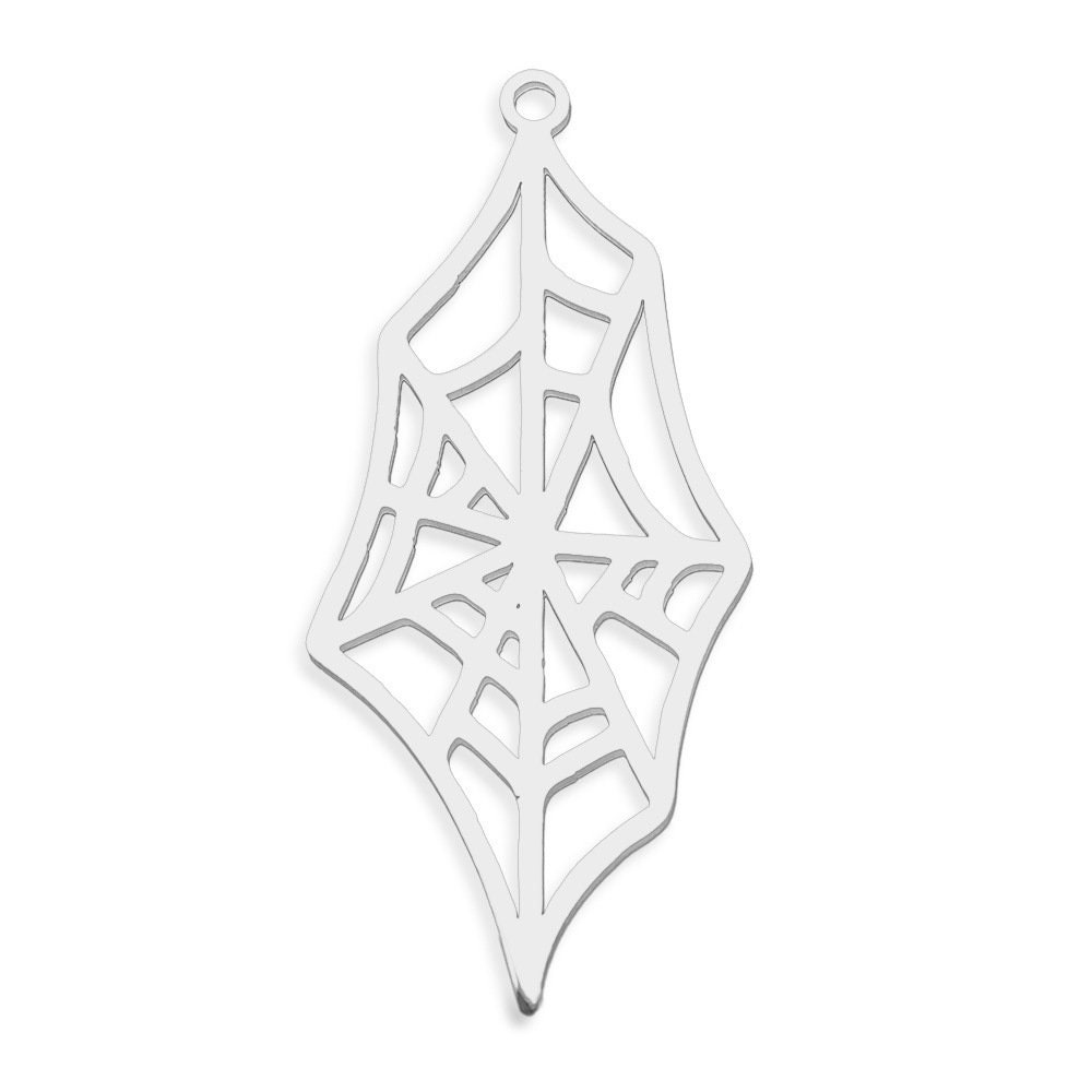 Stainless Steel Laser Cut Spider Web Pendant, Spider Web Charm, Gold ...