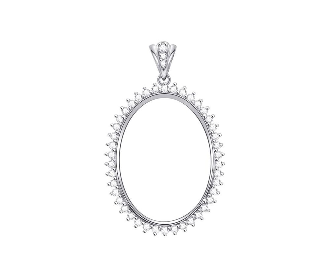 1pc Multiple Sizes 4 Prongs Bezel Settings for Oval CZ Stone, Solid 925 ...