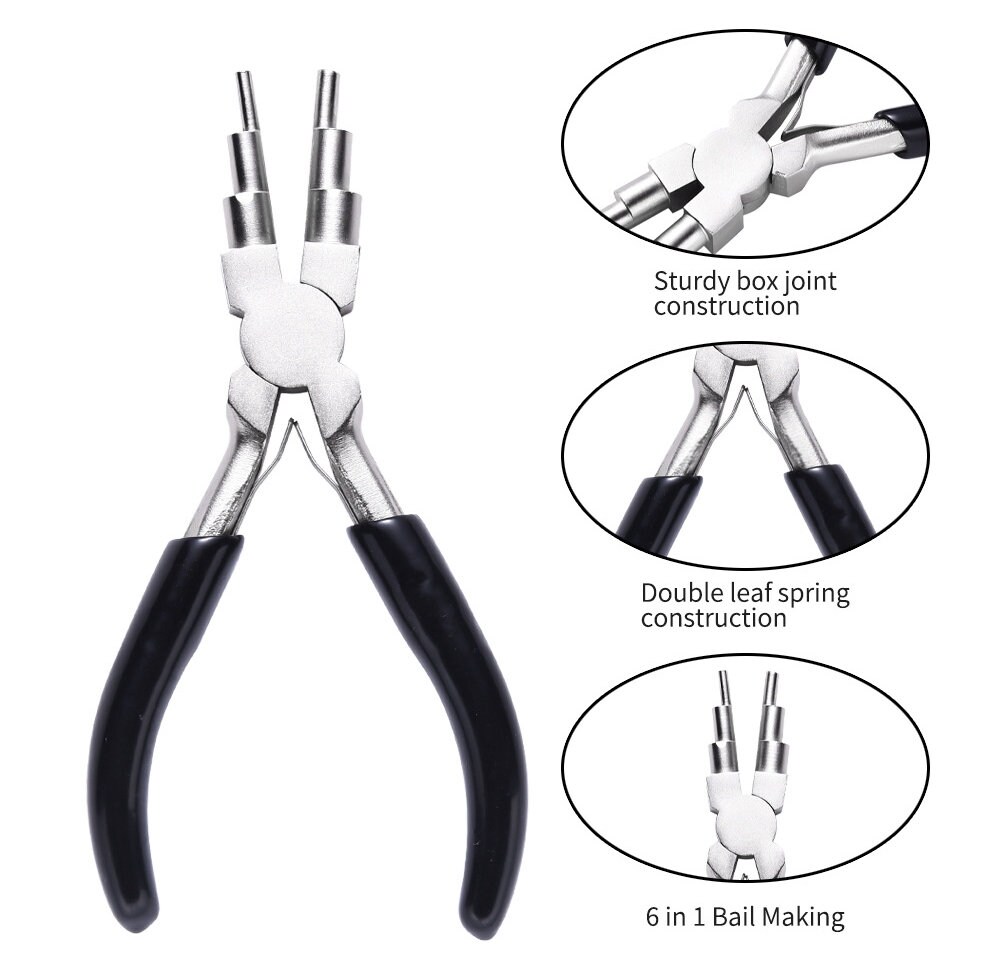 Bail Making Pliers, 6 in 1 Looping Pliers, Wire Jewelry Making Tool ...