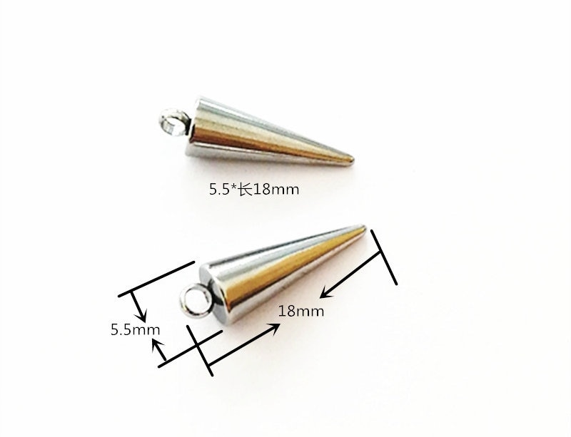 30pcs Stainless Steel Spike Charms, Spike Pendant, Stainless Steel ...