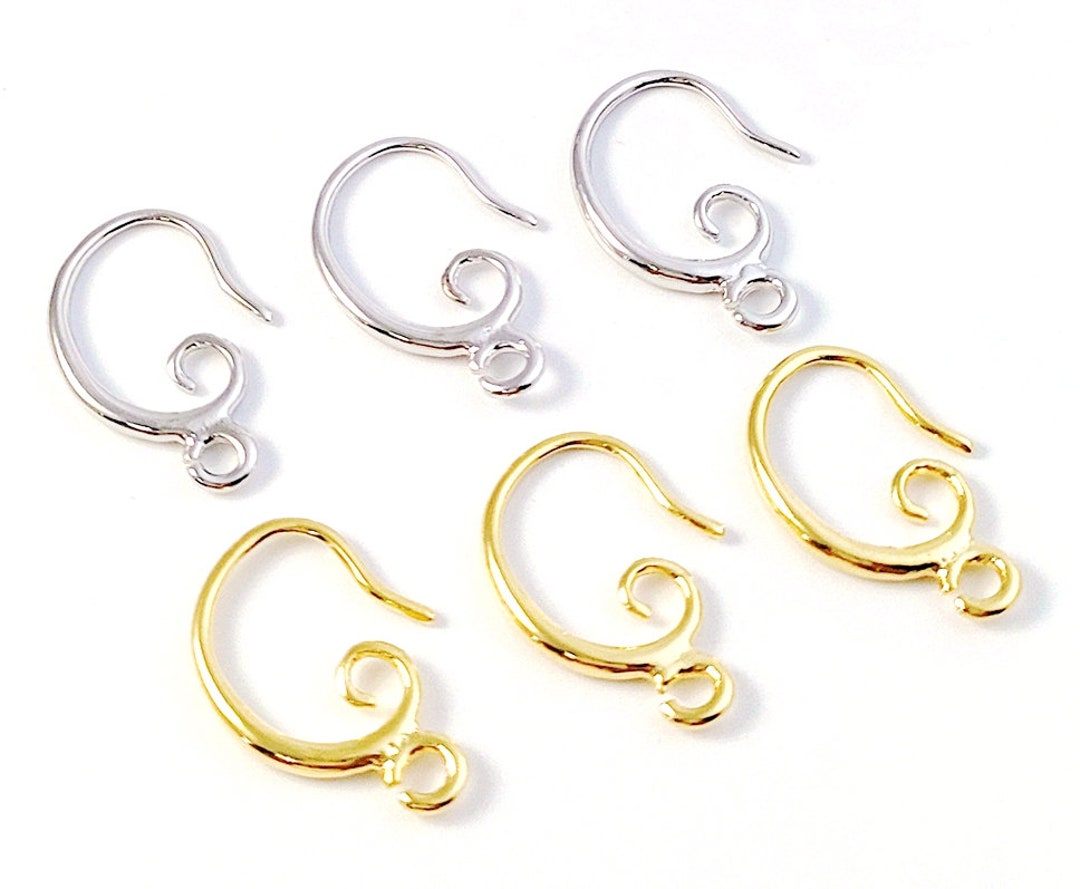 10pcs 18K Gold Ear Hooks, Gold French Earring Hooks, Brass Earring Hook ...