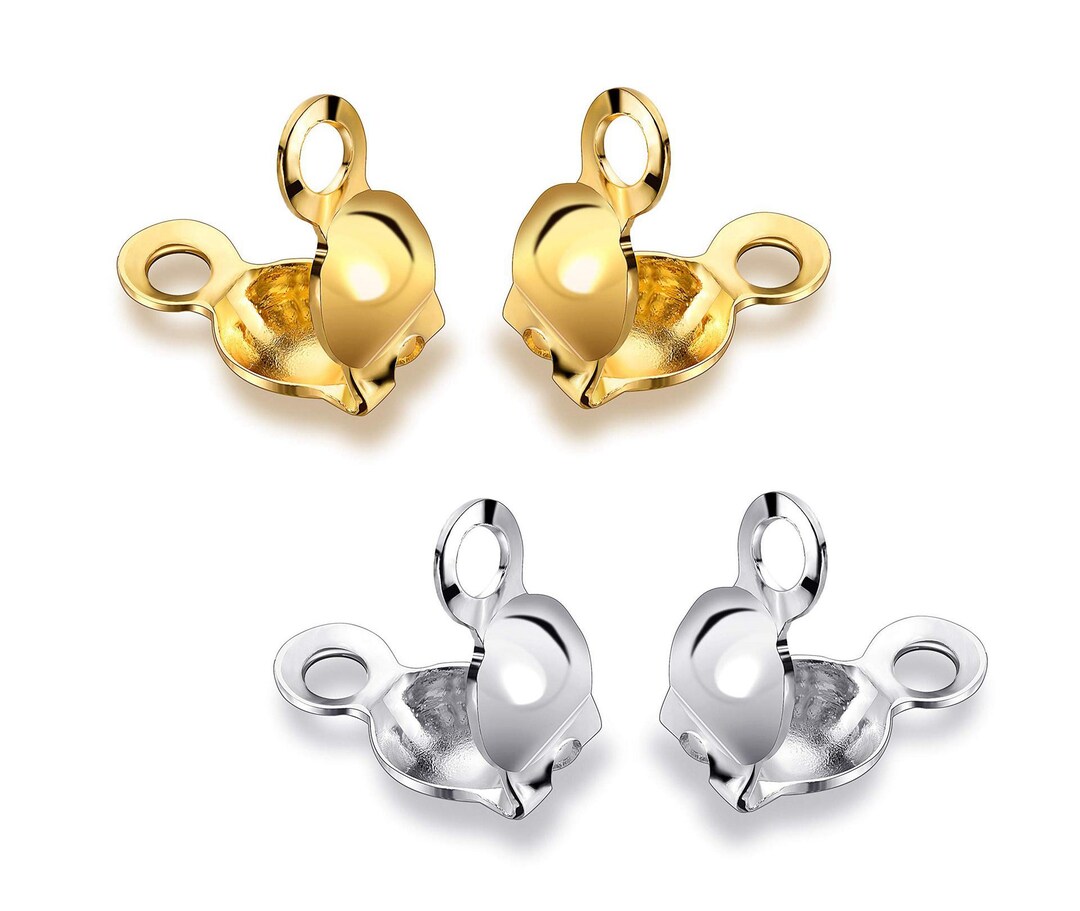 100pcs Bead Tips, Stainless Steel Ball Chain Clasp, Bracelet Ends, Bulk ...