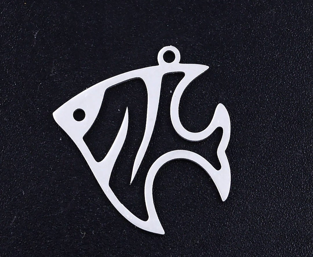 Stainless Steel Laser Cut Fish Pendant, Fish Hallow Pendant, Gold Fish ...